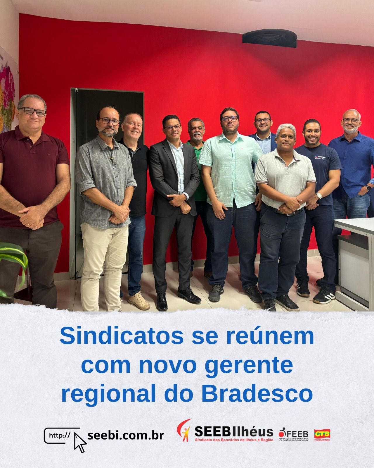 Sindicatos se reúnem com novo regional do Bradesco em Vitória da ...